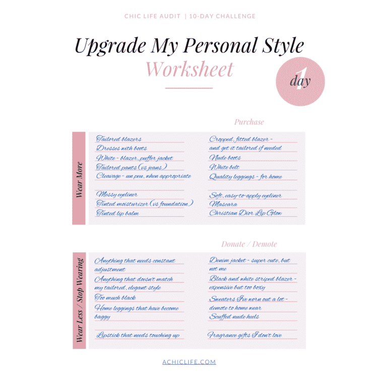 Day 1: Upgrade My Personal Style - A Chic Life