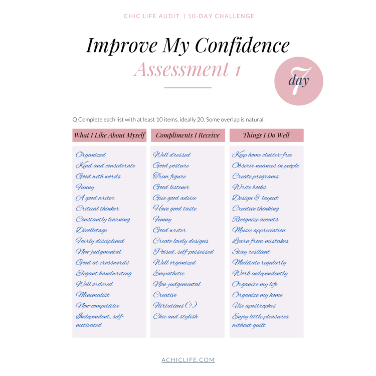 Day 7: Improve My Confidence - A Chic Life